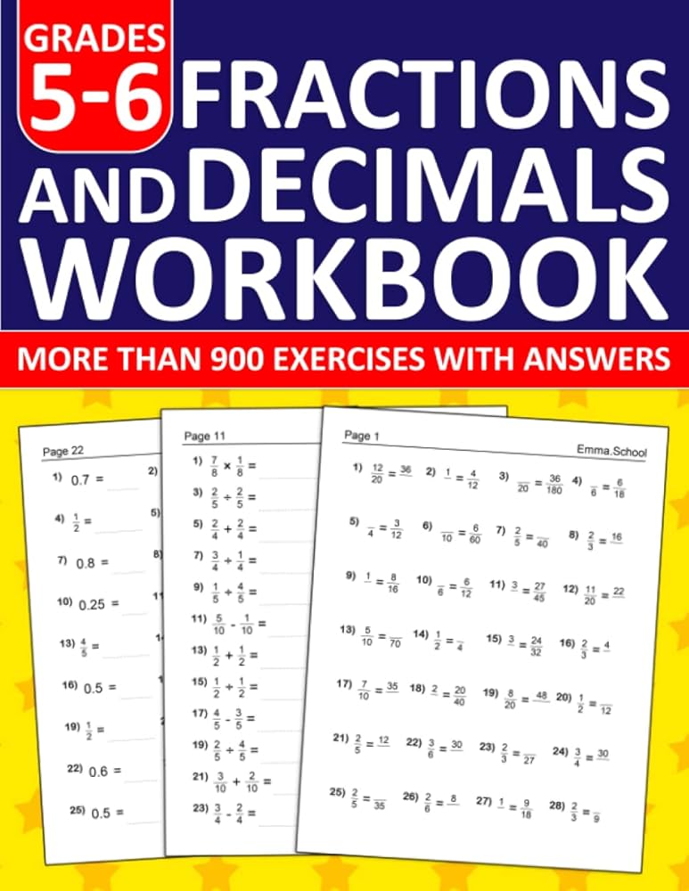 Fractions And Decimals Worksheets 7th Grade
