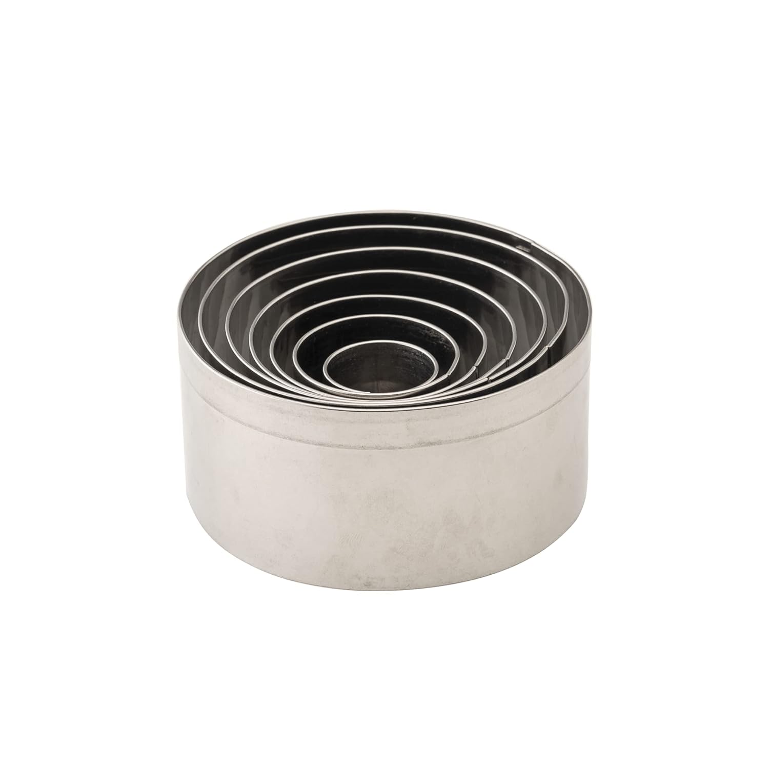 Buy KMW Stainless Steel Round Cookie Cutter Set | 7-Piece Nesting ...