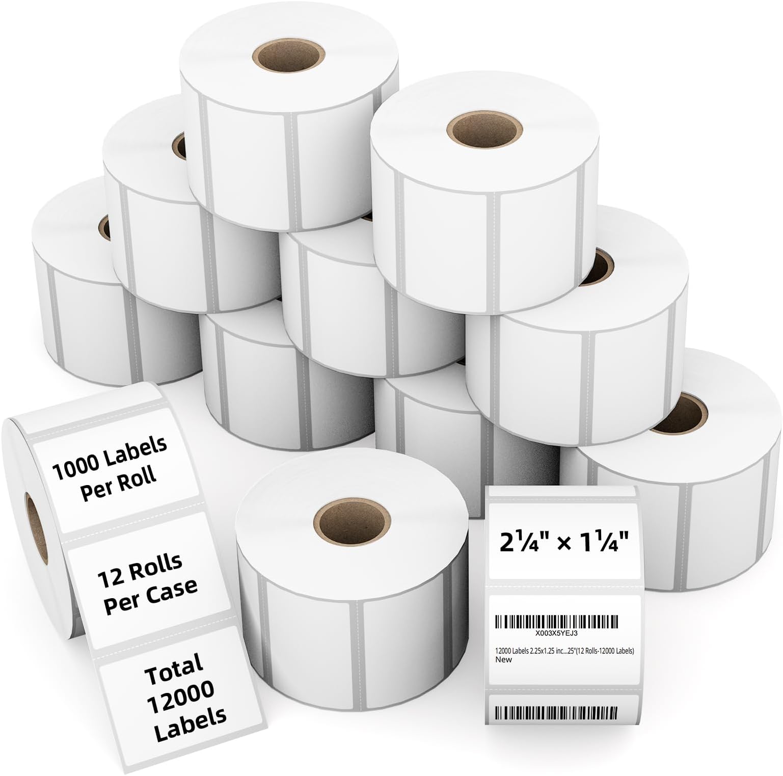 Amazon.com : Labelchoice 12000 Labels 2.25x1.25 inch Direct Thermal Labels Compatible with Zebra ...