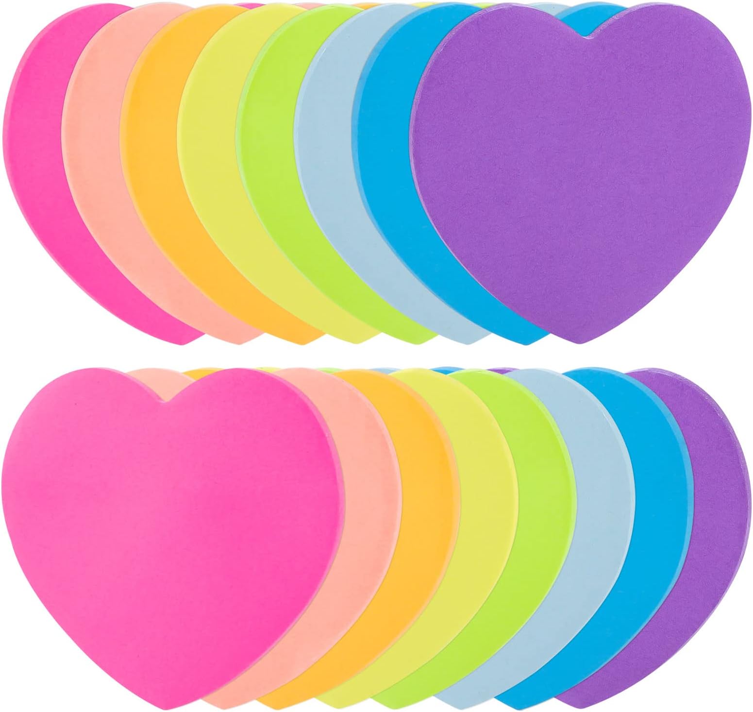 Evergreen Goods 4 Pads Heart Shaped Pastel Coloured Sticky Post Notes ...