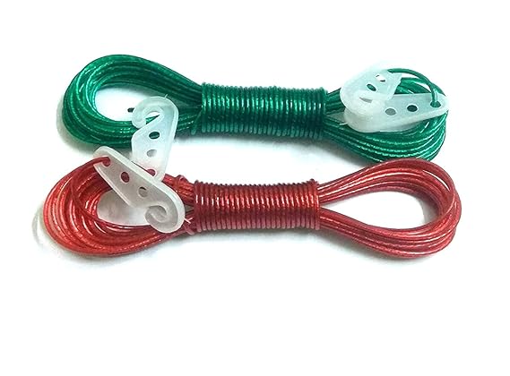 Divit 20 Meters Cloth Drying Ropes, PVC Coated Steel Anti-Rust Wire ...