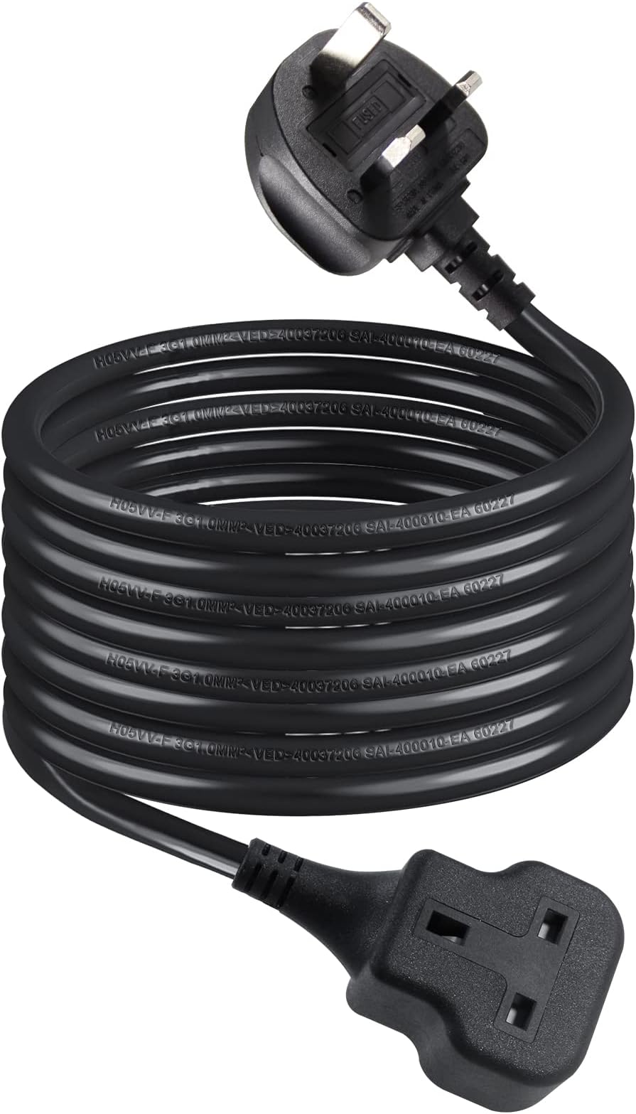 PRO ELEC PELB1732 1 Gang Extension Lead 5m, Black : Amazon.co.uk ...