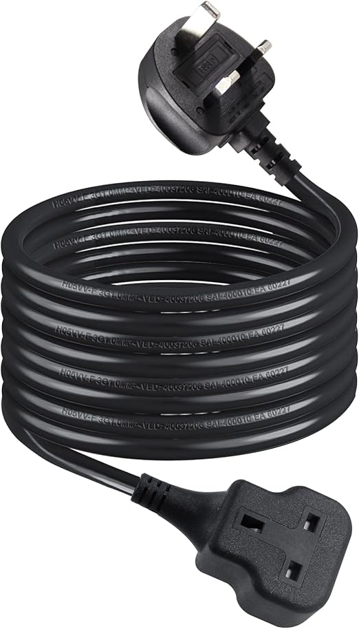 1 Way Gang Extension Lead 5M, Single Socket Mains Power Extension Lead ...