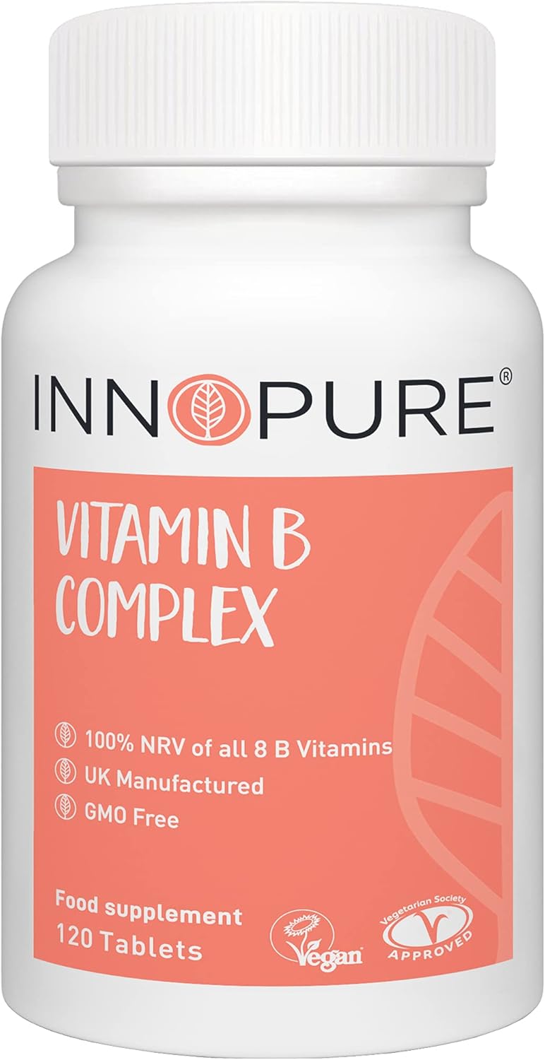 INNOPURE Vitamin B Complex Tablets - 100% NRV of All 8 B Vitamins B1 ...