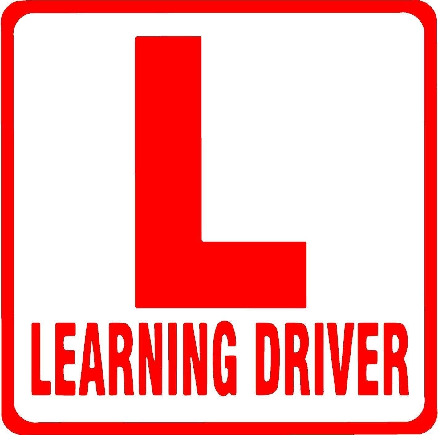 CVANU 2pcs Reflective L-Board Learner Driver Vinyl Exterior Decal Red ...