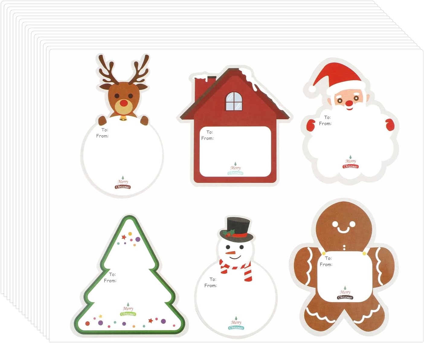 Amazon.com : 102pcs Christmas Name Tags, Christmas Tags Gift Tags ...