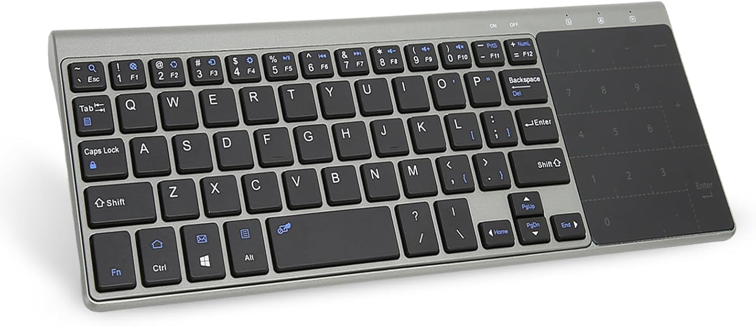 Wireless Keyboard, 2 in 1 Portable Computer Keyboard with Number Pad ...