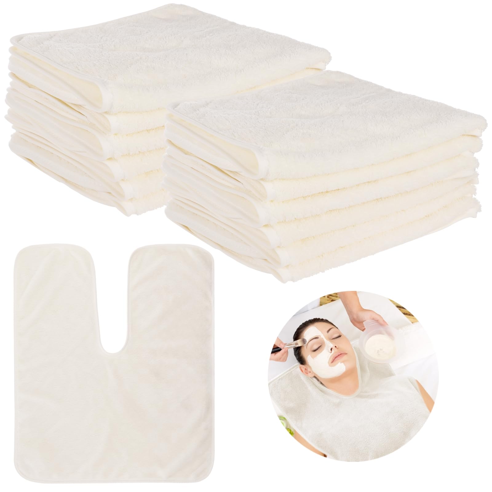 Amazon.com: DIMEGON 12 PCS U-Shaped Facial Towels, Facial Towel Split ...