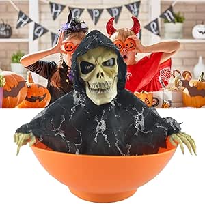 Bols À Bonbons Décoratifs Pour Halloween Avec Yeux LED Et Son Squelette ...