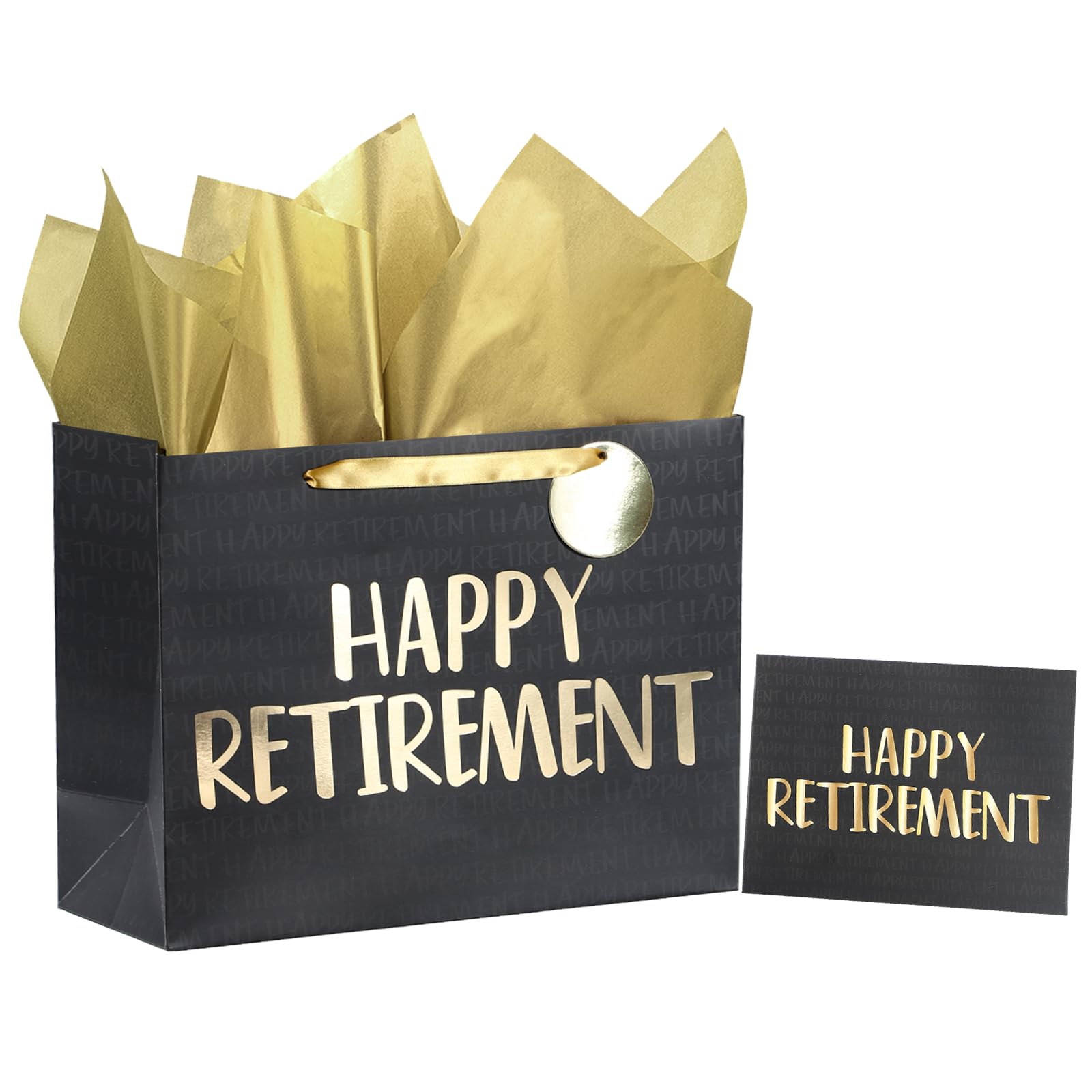 Amazon.com: WRAPAHOLIC 13" Large Retirement Gift Bag with Card and ...