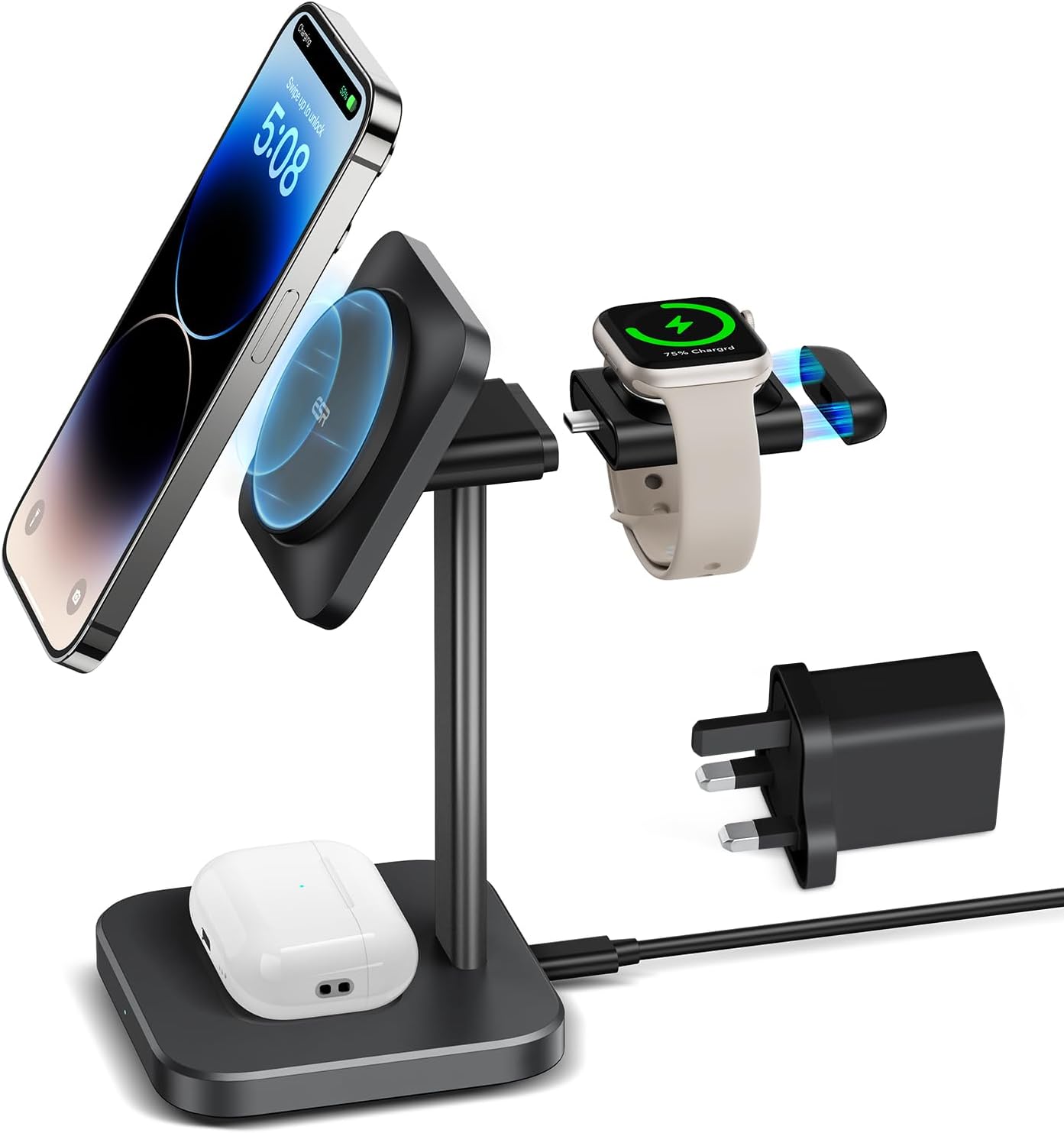 ESR Qi2 3-in-1 Wireless Charging Station with CryoBoost (HaloLock ...