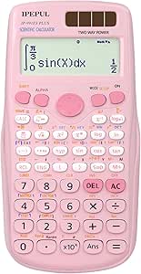 Scientific Calculators, IPepul Pink Math Calculator with 417 Function, Solar Battery Power and 4 ...