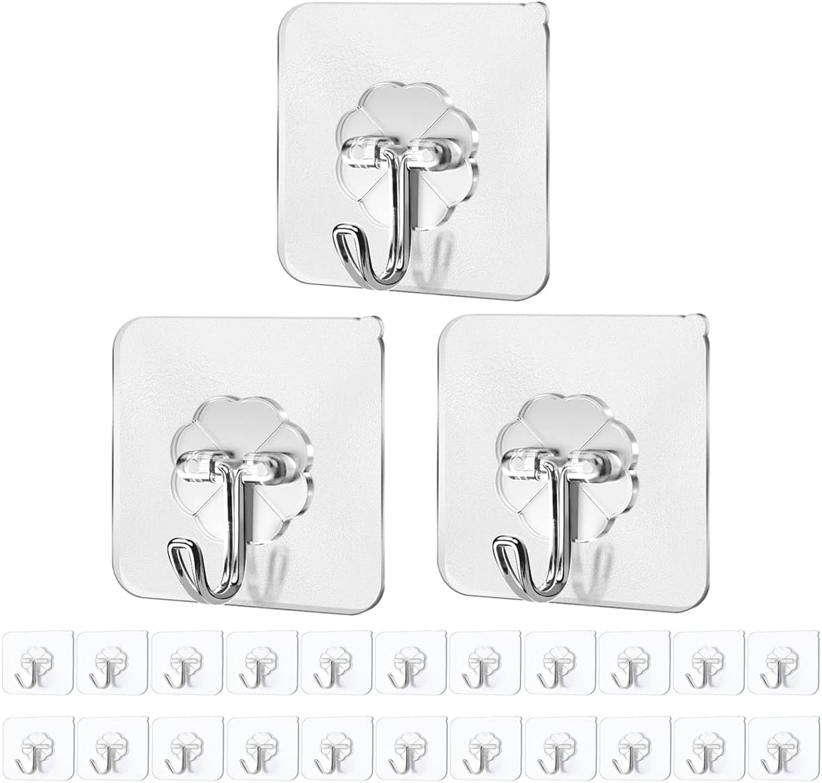 PAIDASHU Self Adhesive Hooks,25 Pack Heavy Duty Adhesive Wall Hooks ...