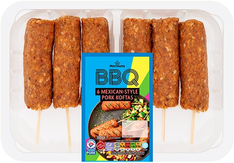 Morrisons BBQ 6 Mexican-Style Pork Koftas 360g : Amazon.co.uk: Grocery