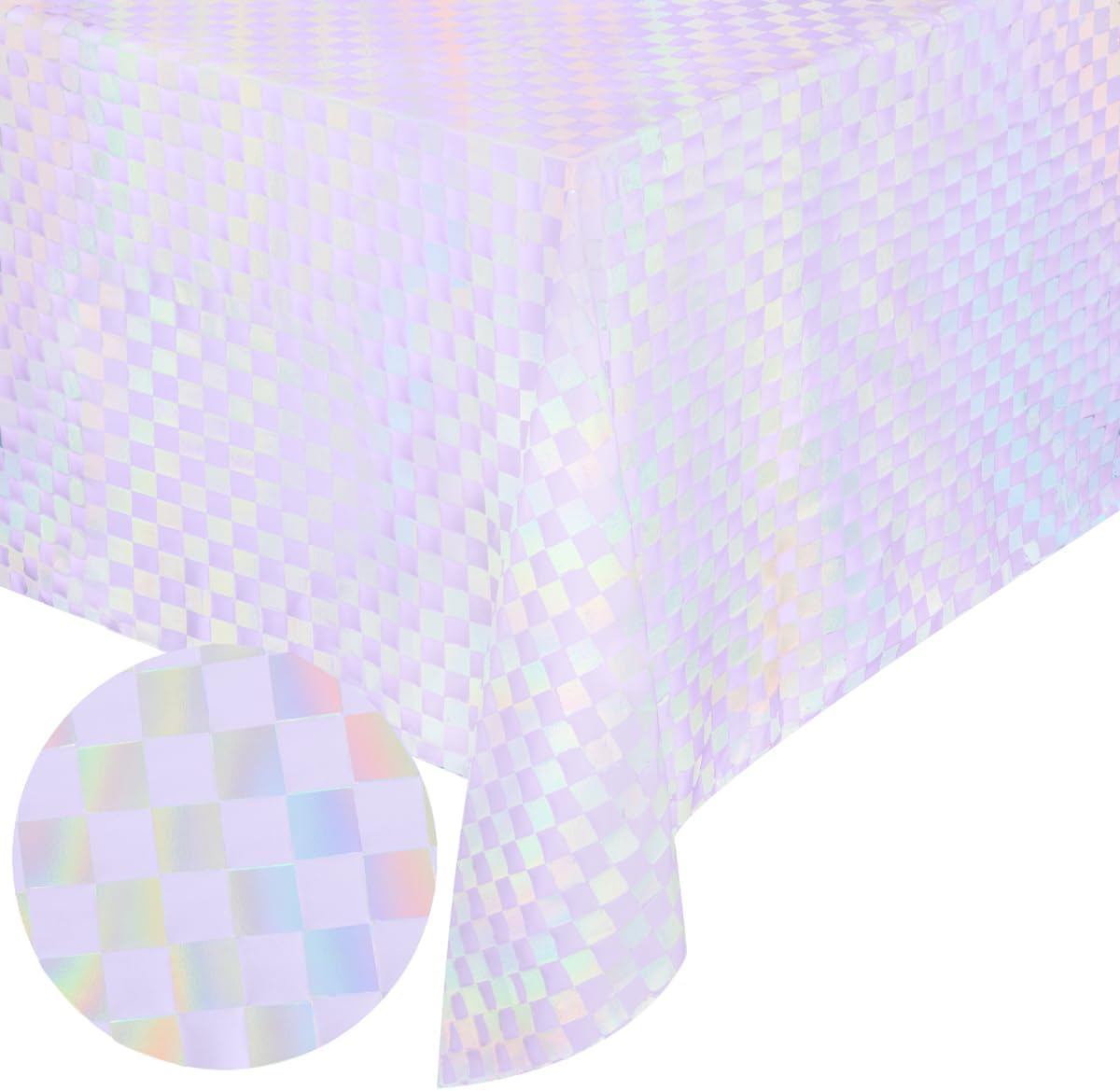 Amazon.com: xo, Fetti Purple and Iridescent Checkered Washable ...