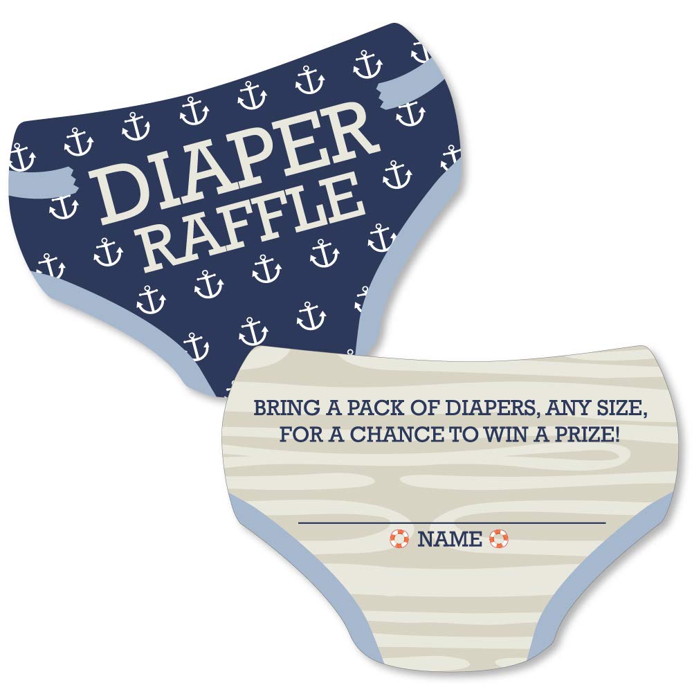 Amazon.com : Big Dot of Happiness Ahoy - Nautical - Diaper Shaped ...