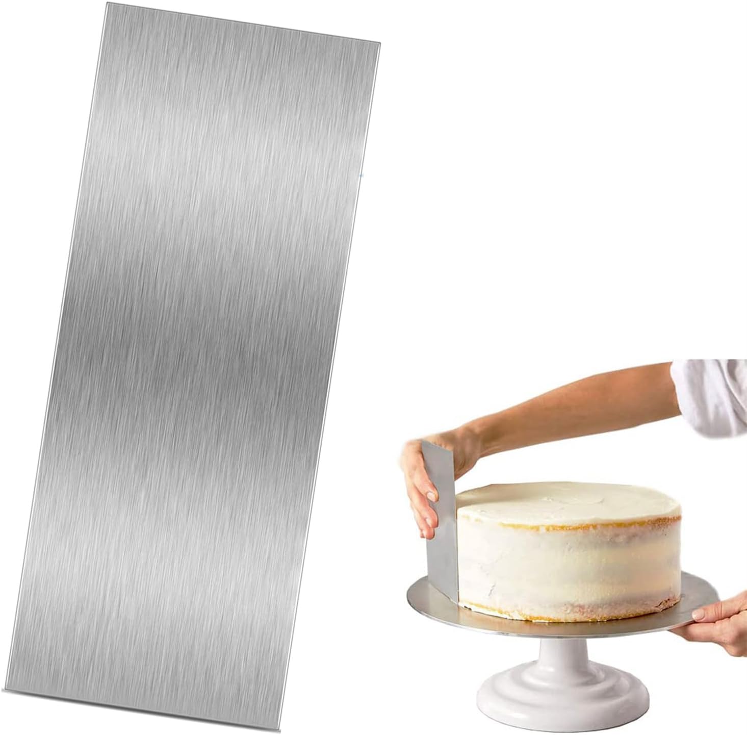Amazon.com: Stainless Steel Metal Cake Scraper 10 Inch Leveler Scraper ...