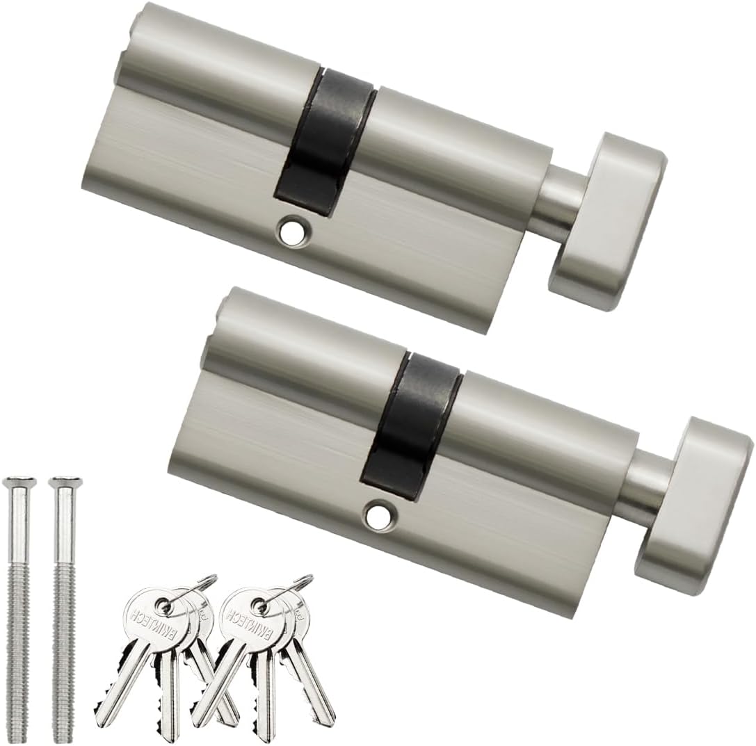 2X Thumb Turn knob Euro Cylinder Locks 35/35mm, keyed Alike, with 10 ...