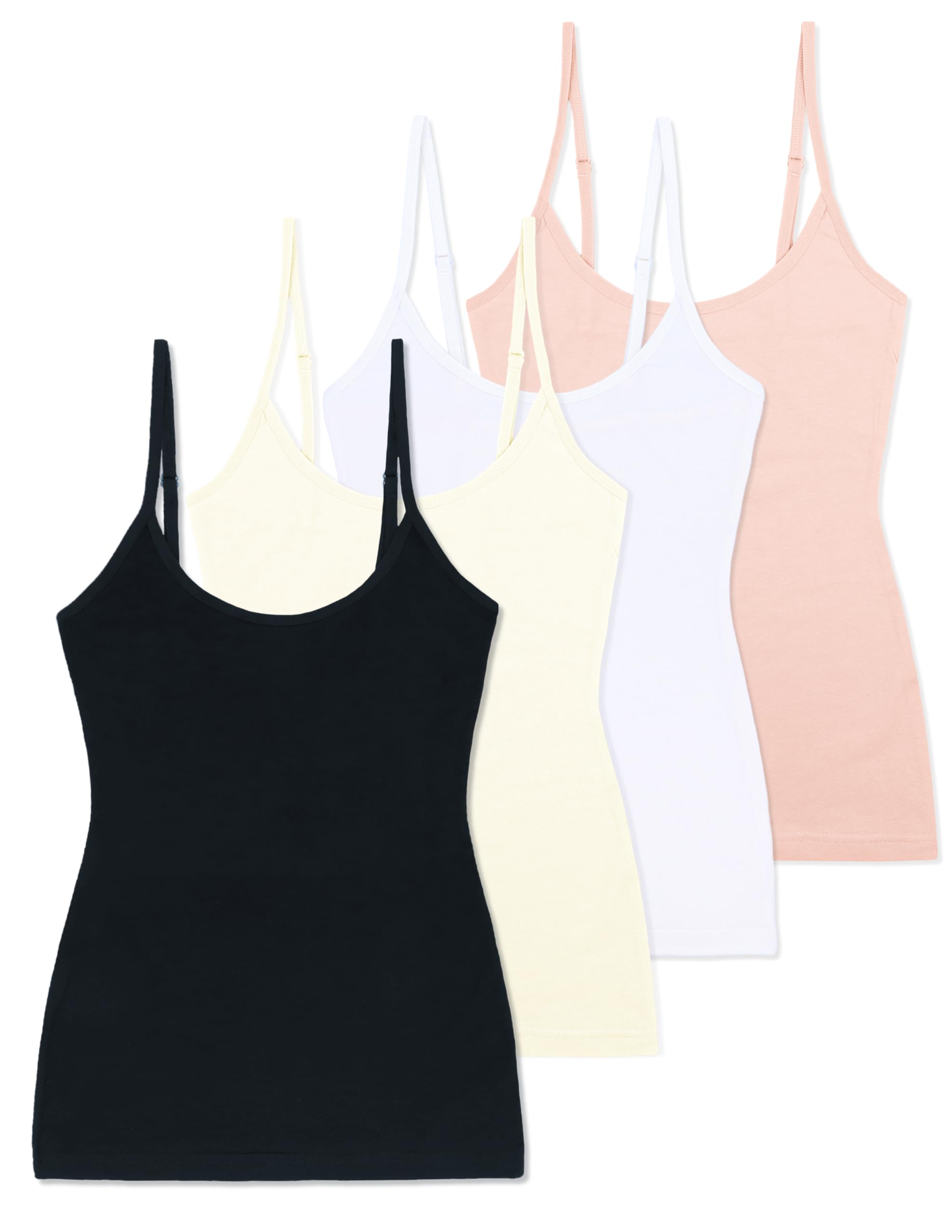 Snapklik.com : Comfneat Womens 4-Pack Slim-Fit Camisoles Cotton ...