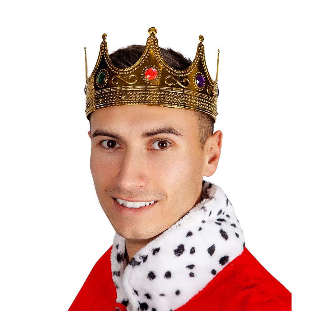 Wicked Costumes Deluxe King/Queen's Royal Crown Fancy Dress Accessory ...