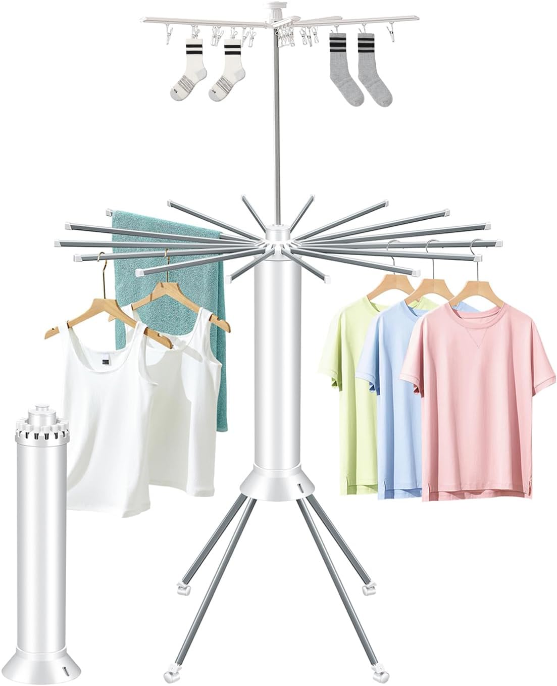 SIMTWO 2-Level Foldable Clothes Drying Rack, Portable Laundry Rack with ...