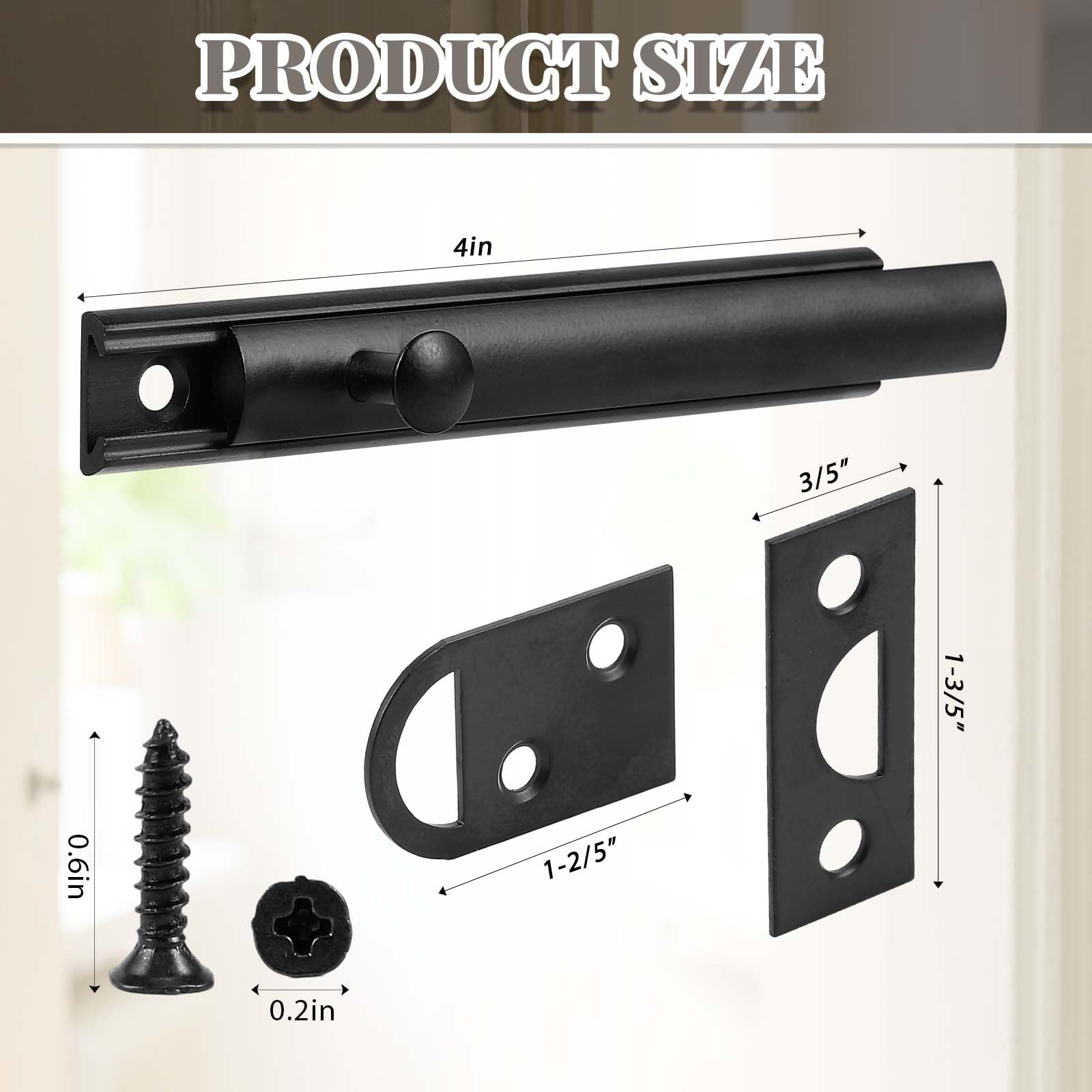 Snapklik.com : Lothee 4 Pcs Solid Brass Surface Bolt Door Slide Bolt Door Latches For Top Of ...