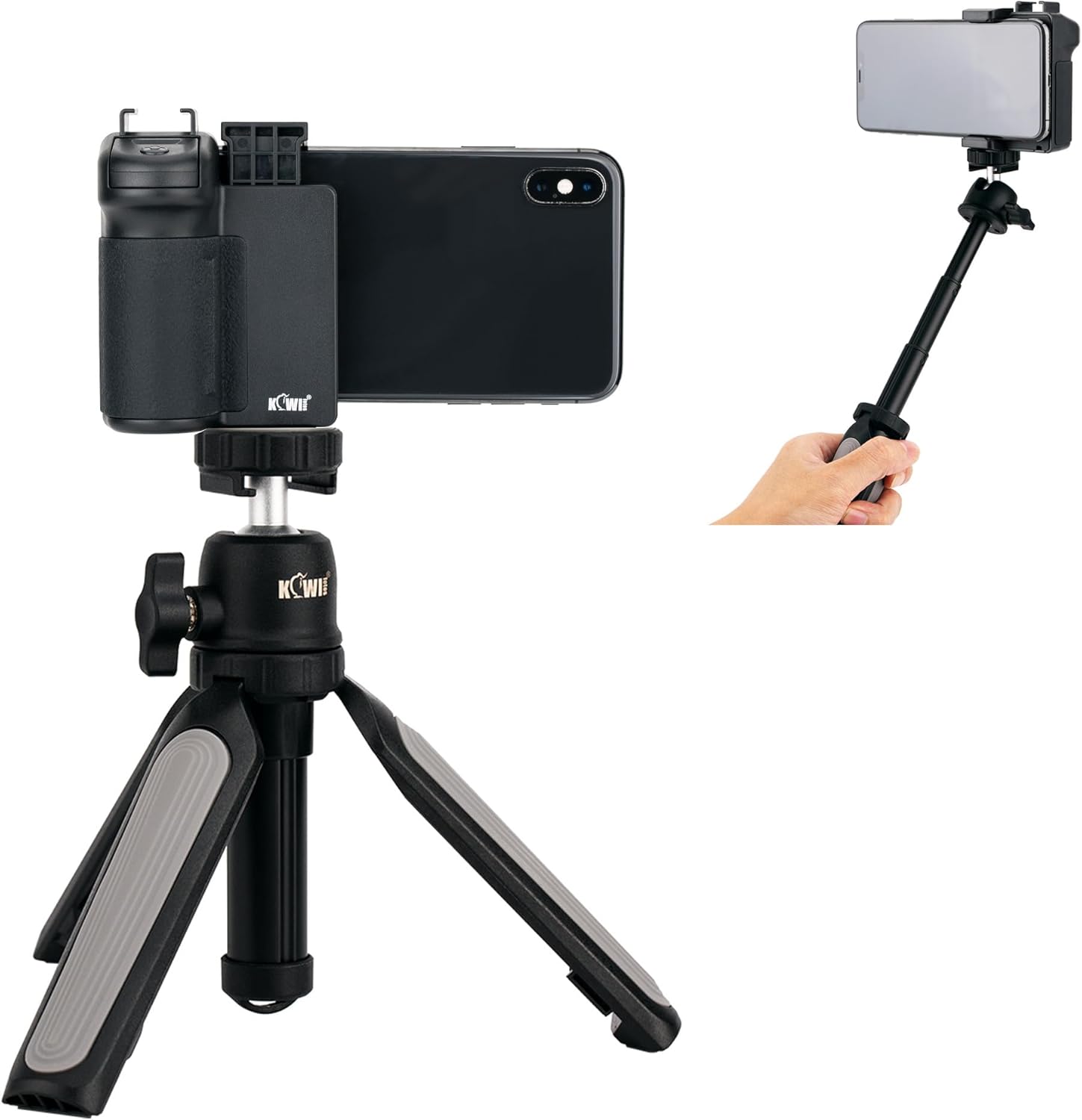 Amazon.com: Cell Phone Tripod Mount Phone Camera Grip with Detachable ...