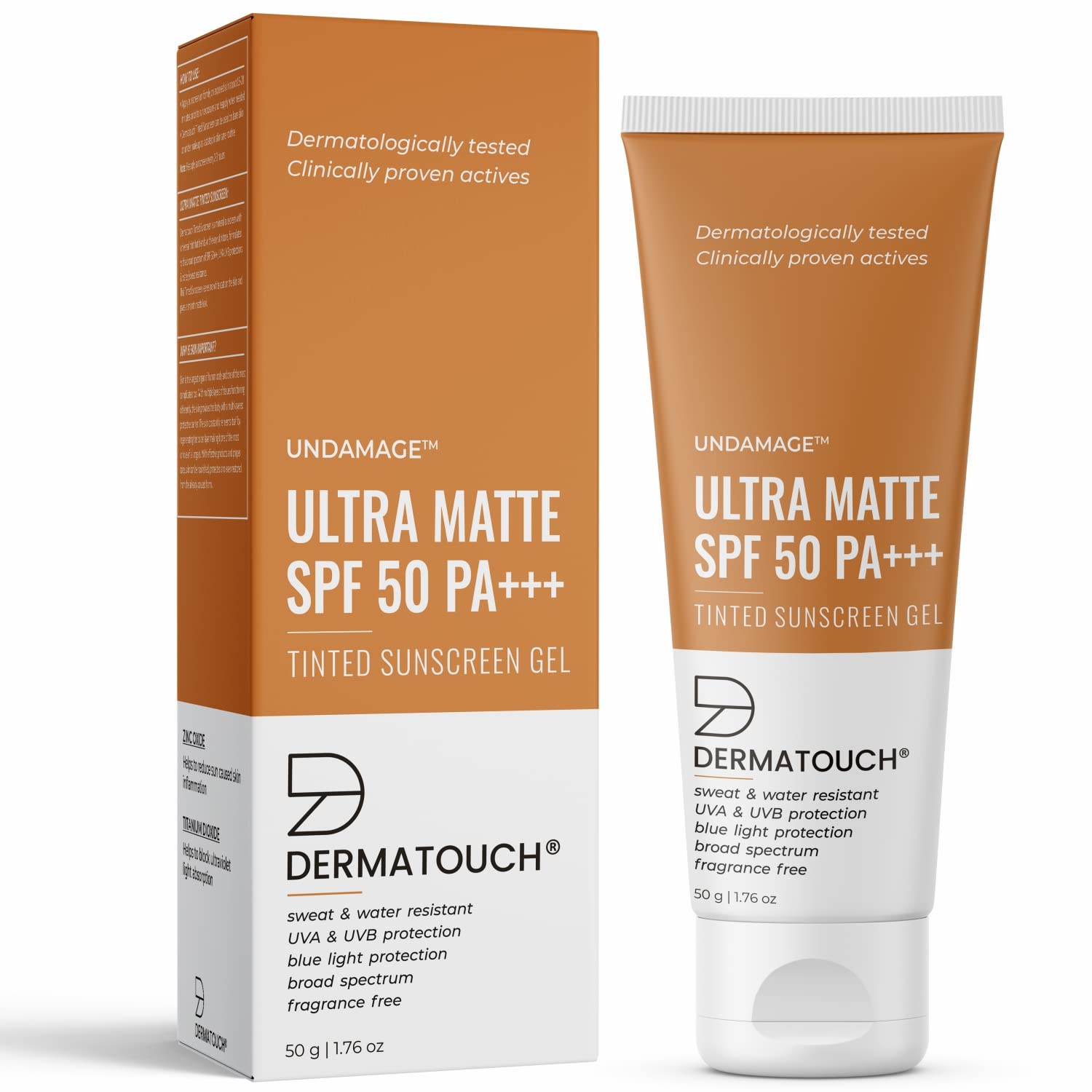 DERMATOUCH Undamage Ultra Matte Tinted Sunscreen Spf 50 Pa+++ | Water ...