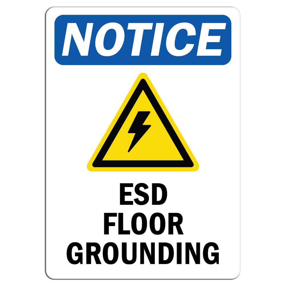 Amazon.com : Notice - ESD Floor Grounding Sign with Symbol | Label ...