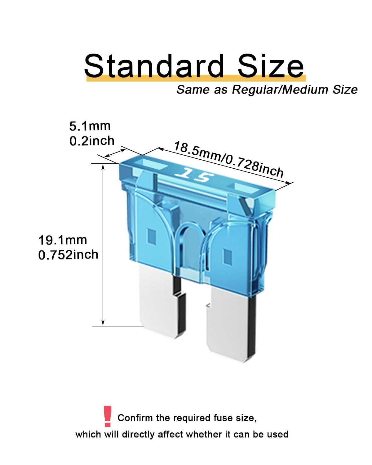 Snapklik.com : Riseuvo 50pcs 15A Standard Car Fuses - 15 AMP Automotive ...