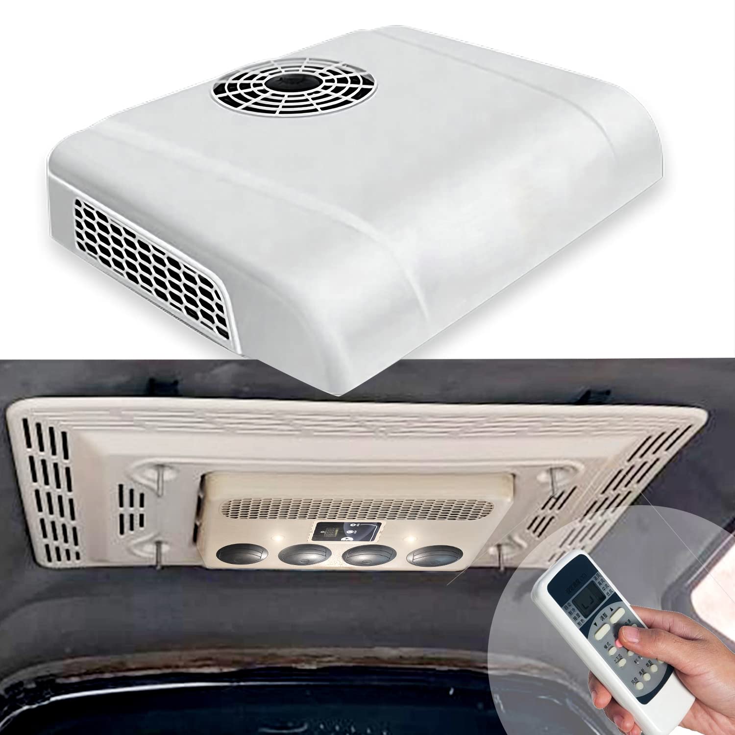 Buy 12 Volt Universal Electric Truck RV Rooftop Air Conditioner, 8 hour ...
