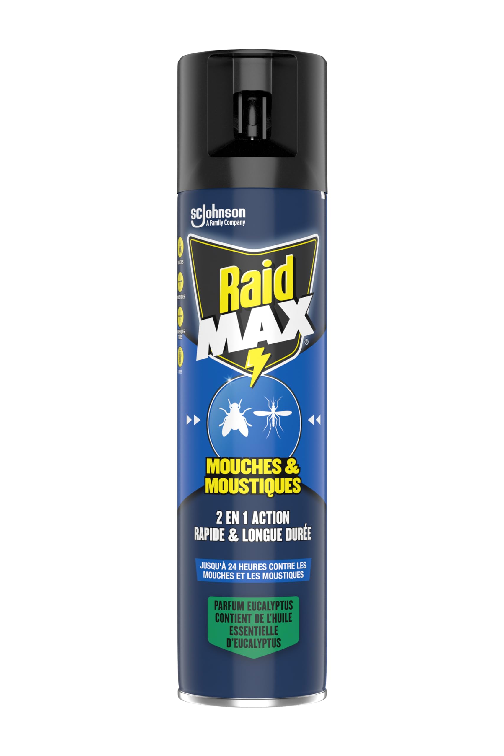Raid Max Aérosol Anti-Mouches et Anti-Moustiques - 2 en 1 Action Rapide ...