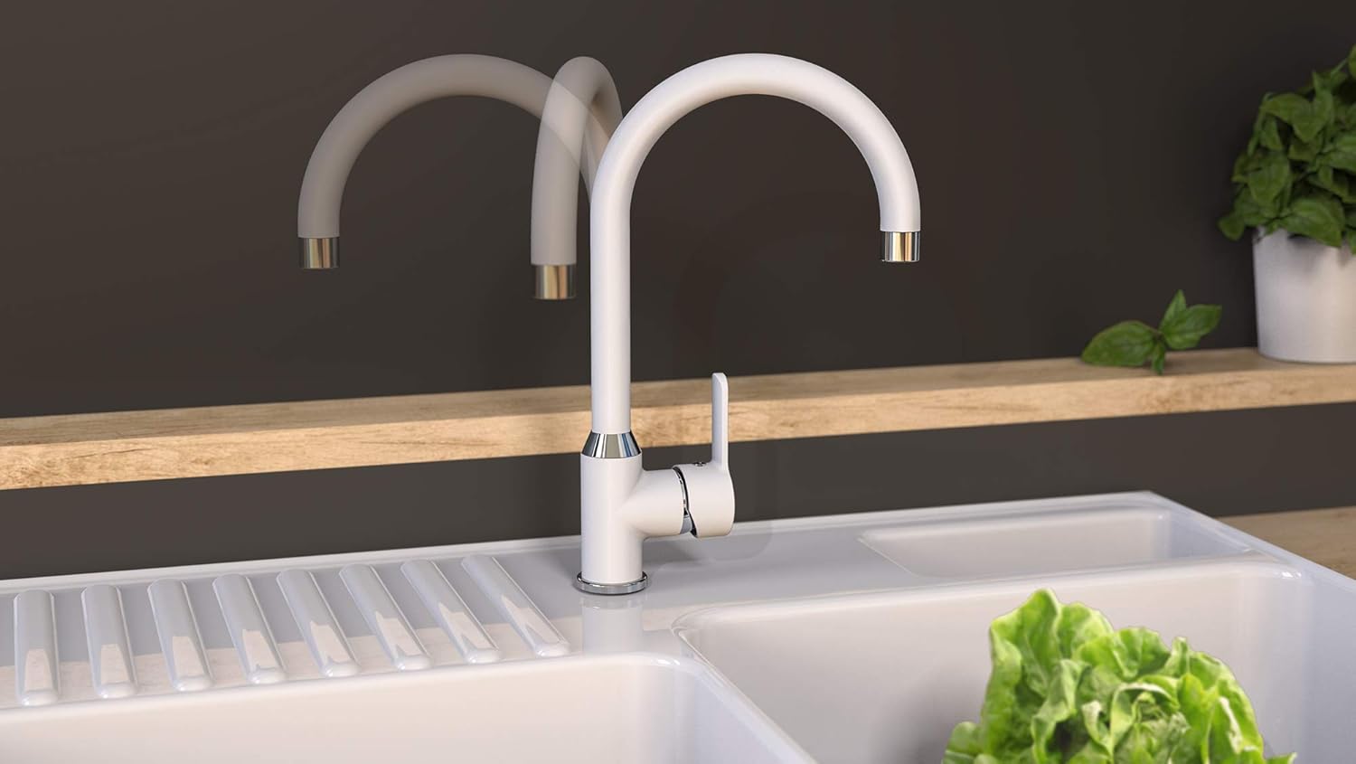 Eisl Disegno Nuevo Single-Handle Sink Mixer tap Chrome, Set of 1, White ...