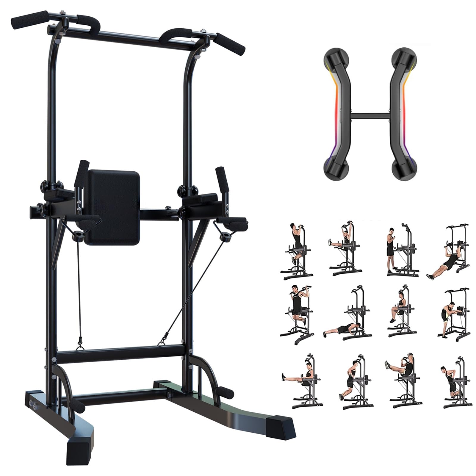 Bar Exercise Equipment PROHIKER Adjustable Power Tower, Home Gym