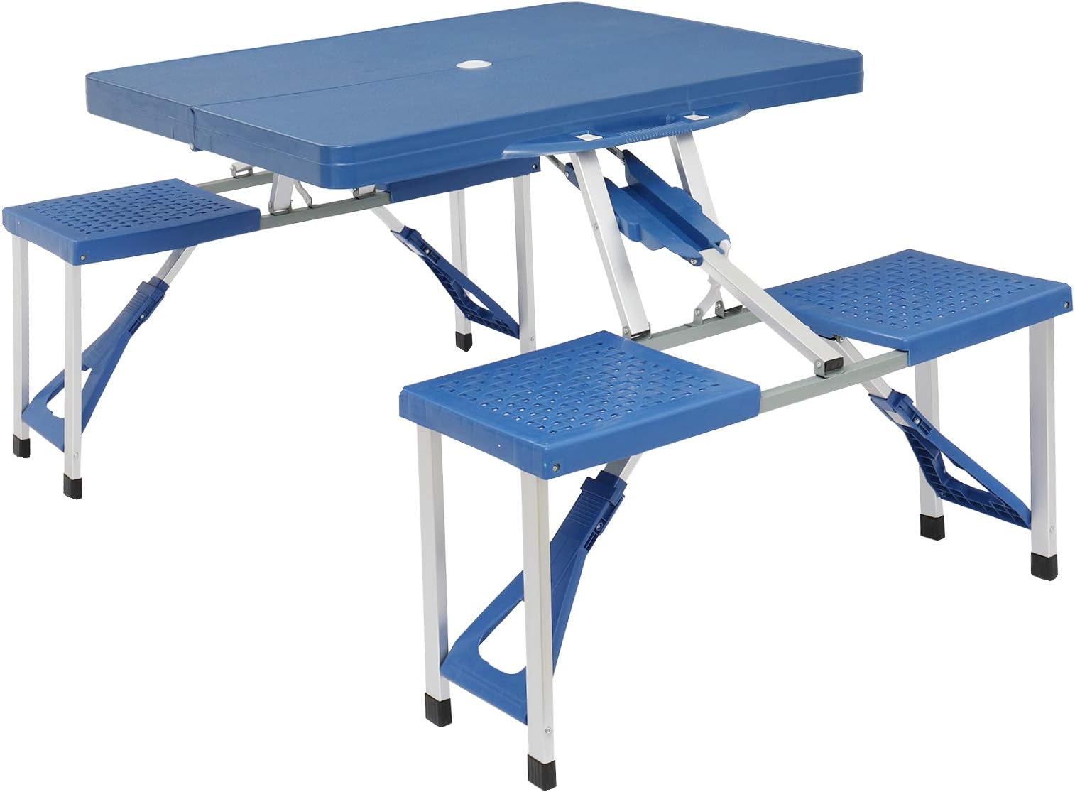Amazon.com: FHDUSRYO Folding Picnic Table with Seats, Aluminum Camping ...