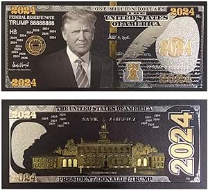 Amazon.com: 5pc 2024 Silver Gold Trump Dollar Bills, President Donald ...