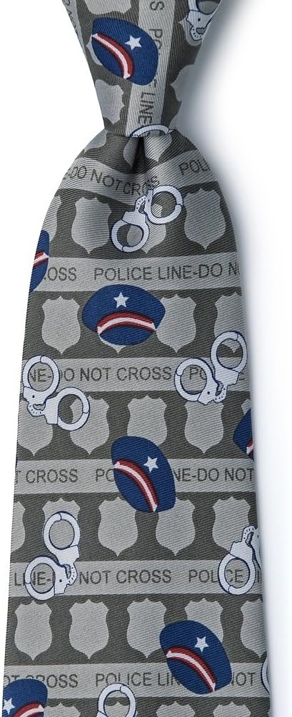 Amazon.com: Wild Ties Silver Polyester Tie | Law Enforcement Necktie ...