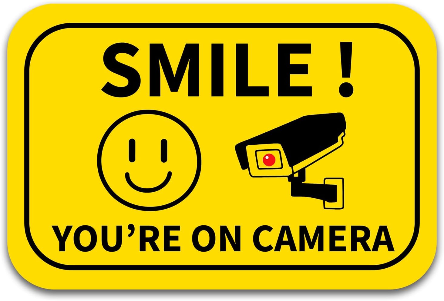 Amazon.com: Smile You're On Camera Signs, UV Resistant Self Adhesive ...