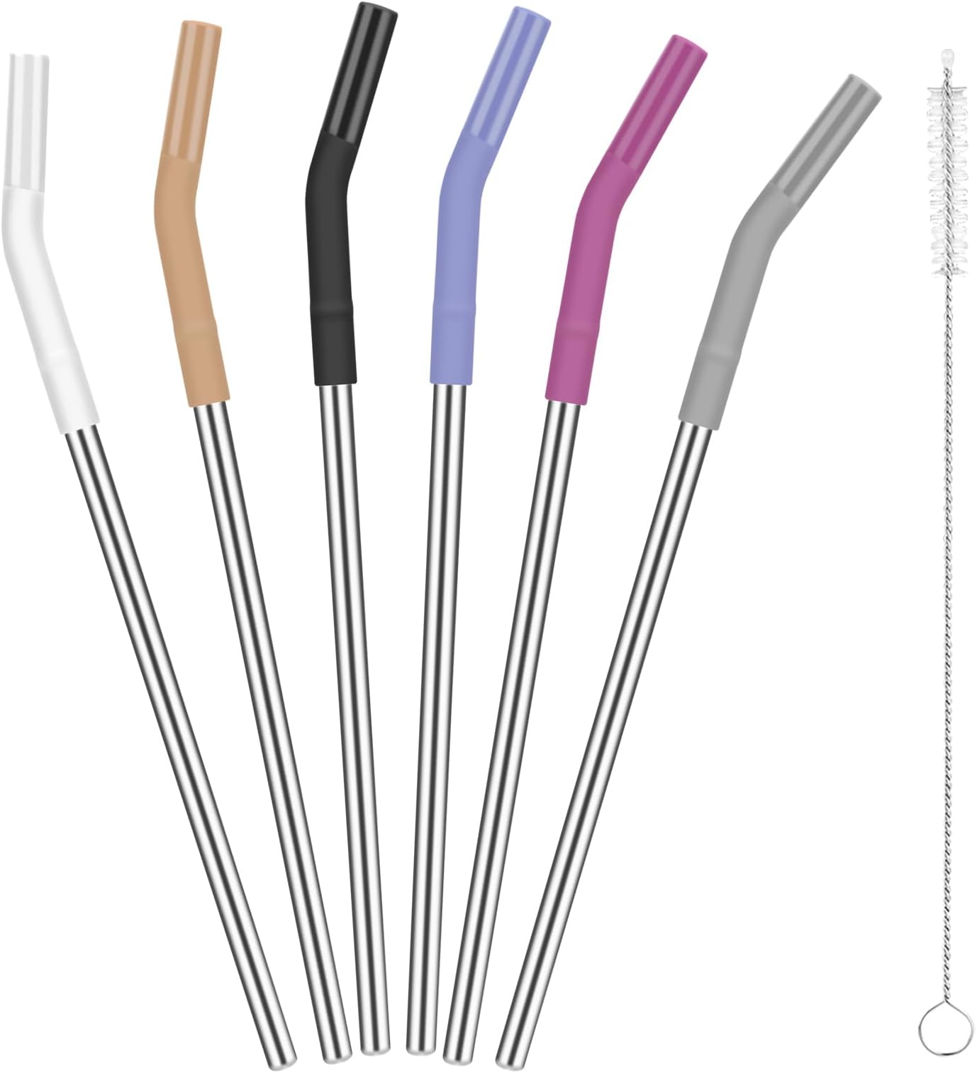 Amazon.com: Tomorotec 6-Pack Morandi Colors Silicone Tip Stainless ...