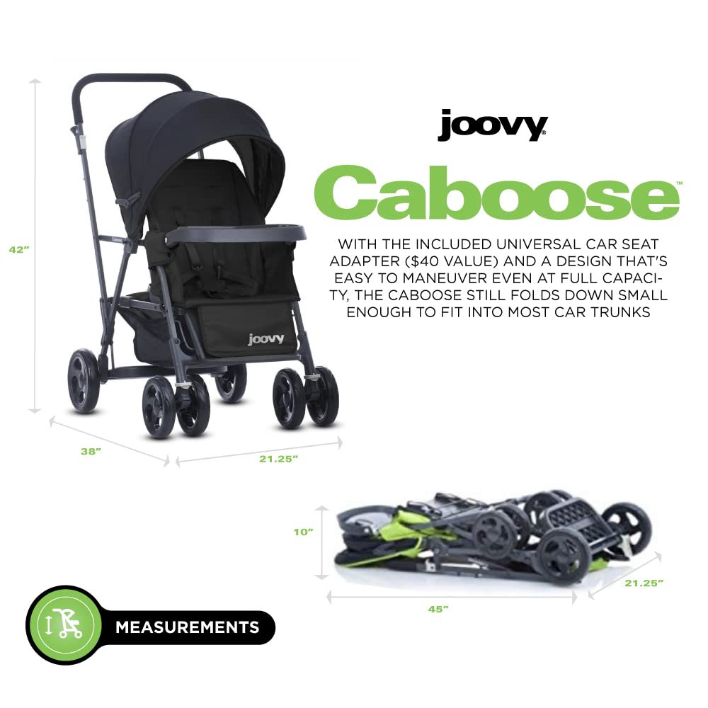 Joovy Caboose Sit and Stand Double Stroller with Rear Bench and ...