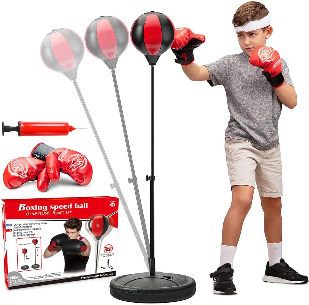 Saco de Boxeo para Niños, Juego de Boxeo con Soporte Altura Ajustable y ...