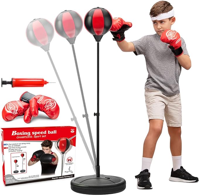 Saco de Boxeo para Niños, Juego de Boxeo con Soporte Altura Ajustable y ...