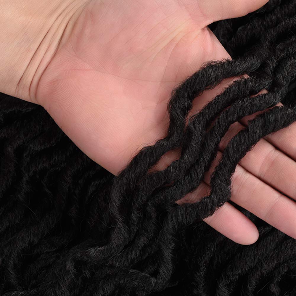 3 Packs Faux Locs Crochet Hair 24 Inch, Nu Locs Crochet Hair, Wavy ...