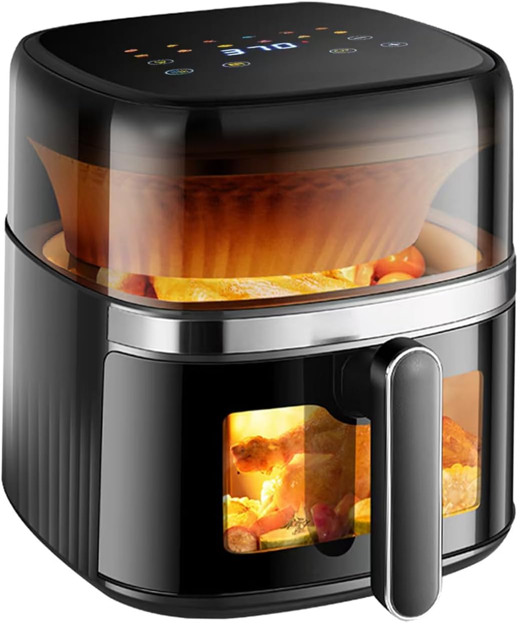Amazon.com: Cook with Color 1200W 4Qt Air Fryer: Stylish Design, Glass ...