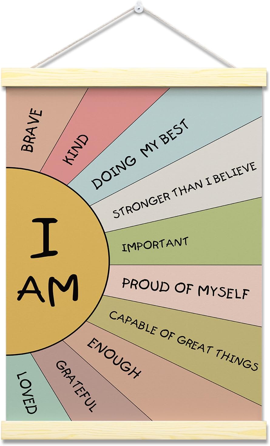 Amazon.com - Frinalayoi I Am Kind Brave Positive Affirmations Poster ...