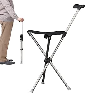 Amazon.com: Ergonomic Handle Cane Stool - All-Purpose Hiking Seat Staff ...