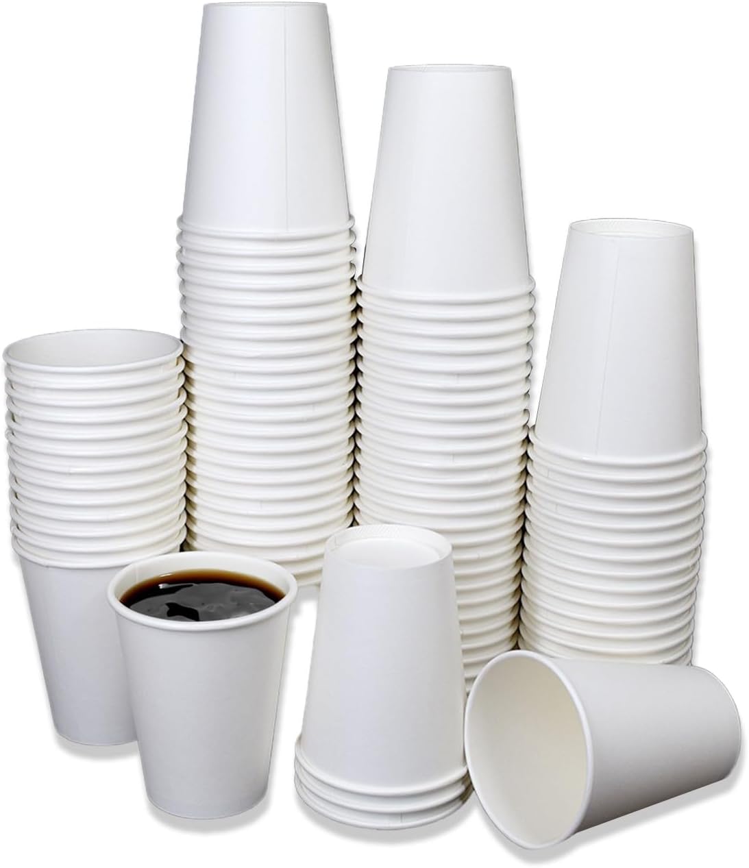 Sunrise Packaging 100 x 8oz White Paper Cups for Hot & Cold Drinks ...
