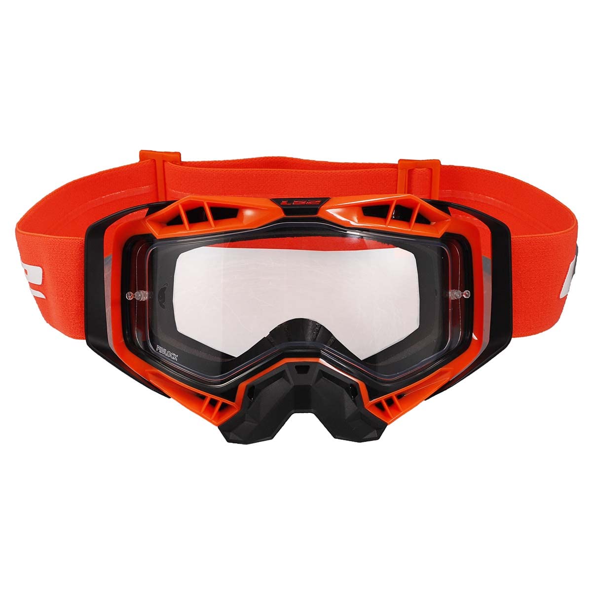 Snapklik.com : LS2 Helmets Aura Goggle (Black/Hi-Vis Orange