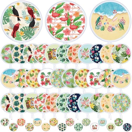 Amazon.com: Vertintong 16 Pcs Round Foldable Hand Fan with 16 Pcs ...