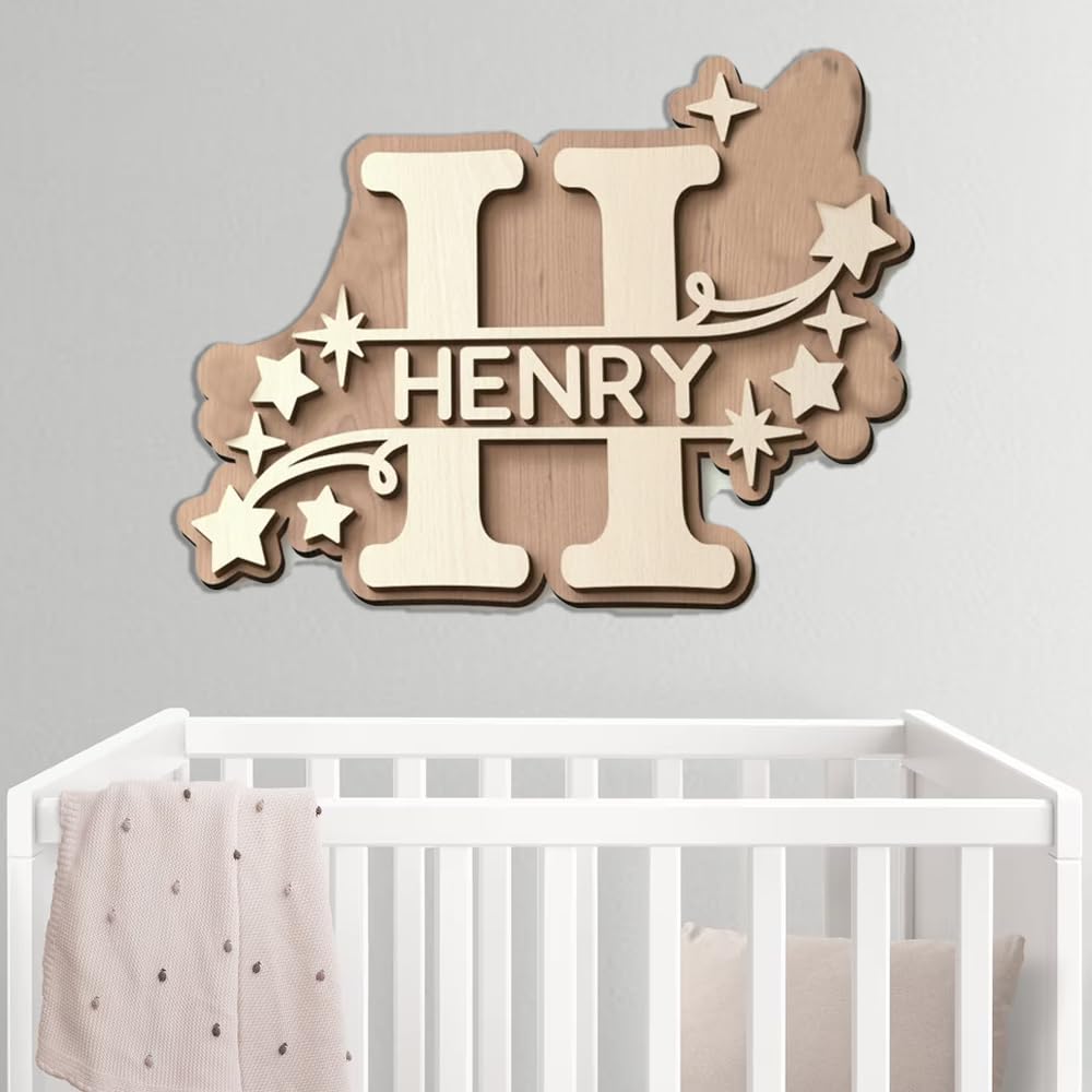 Wooden Names For Nursery Custom Wood Name Sign Nursery Decor,
